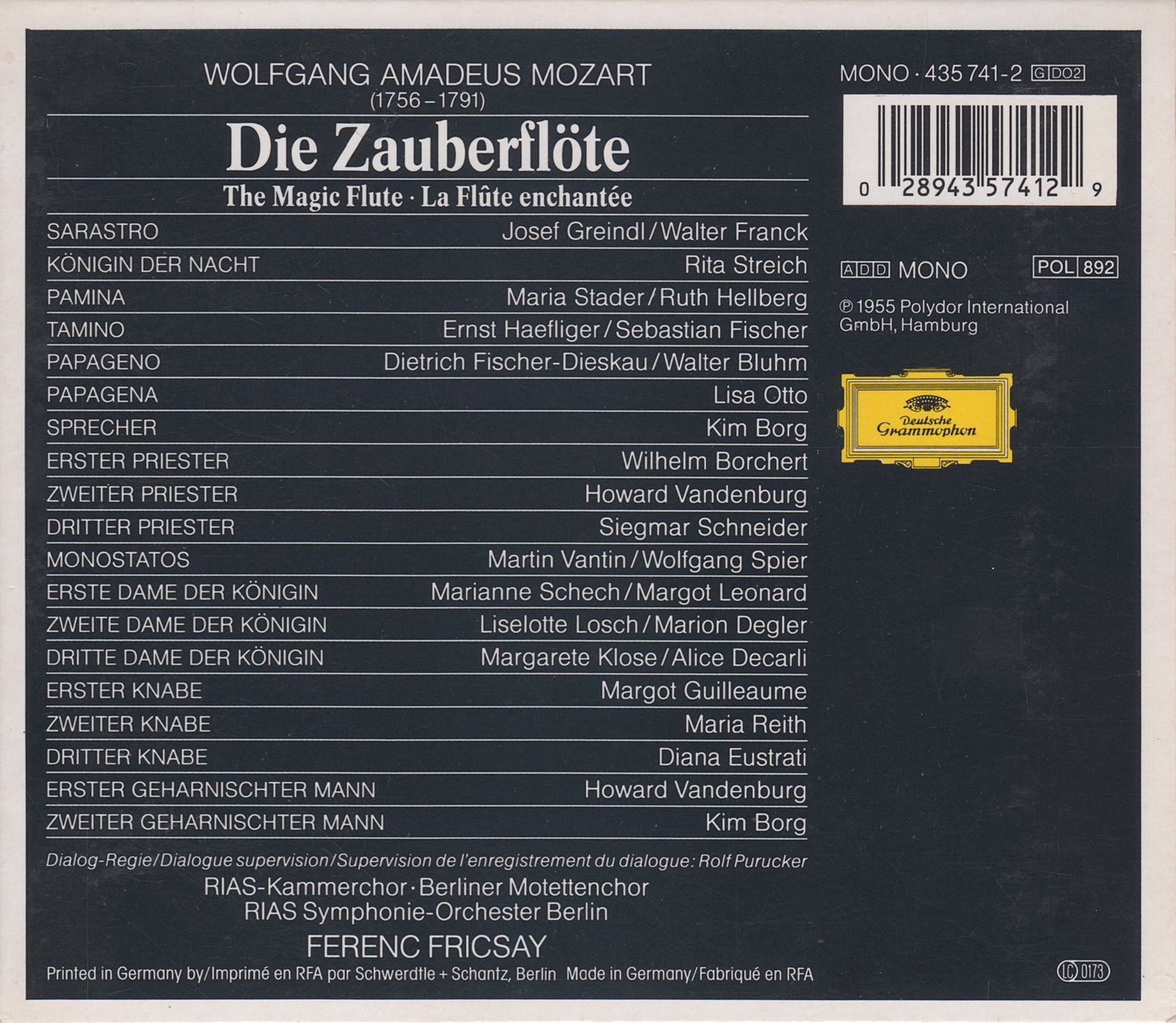 Fricsay: Mozart Die Zauberflöte (The Magic Flute)...