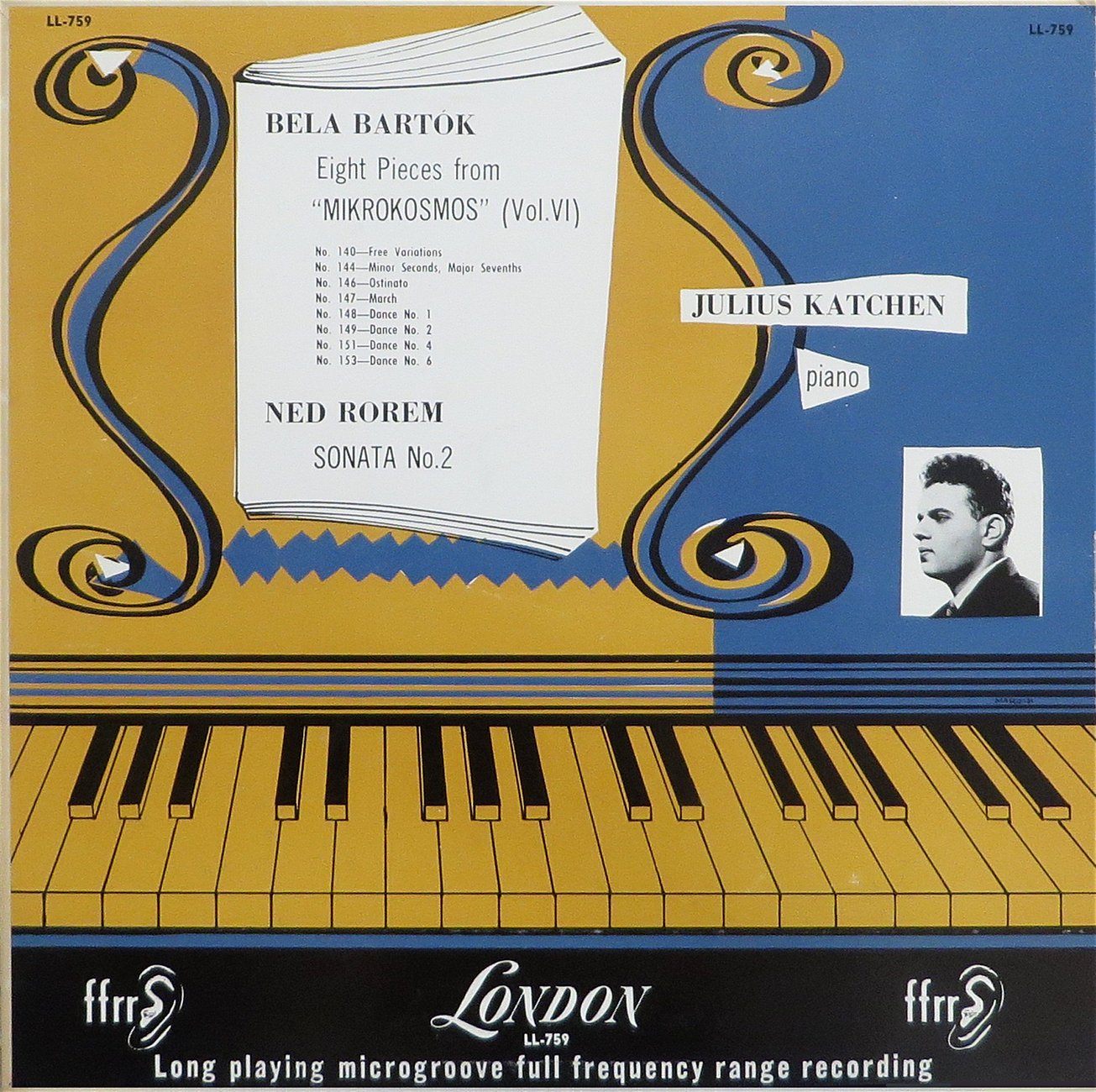 Katchen: Rorem Piano Sonata No. 2 + Bartok Mikrok...