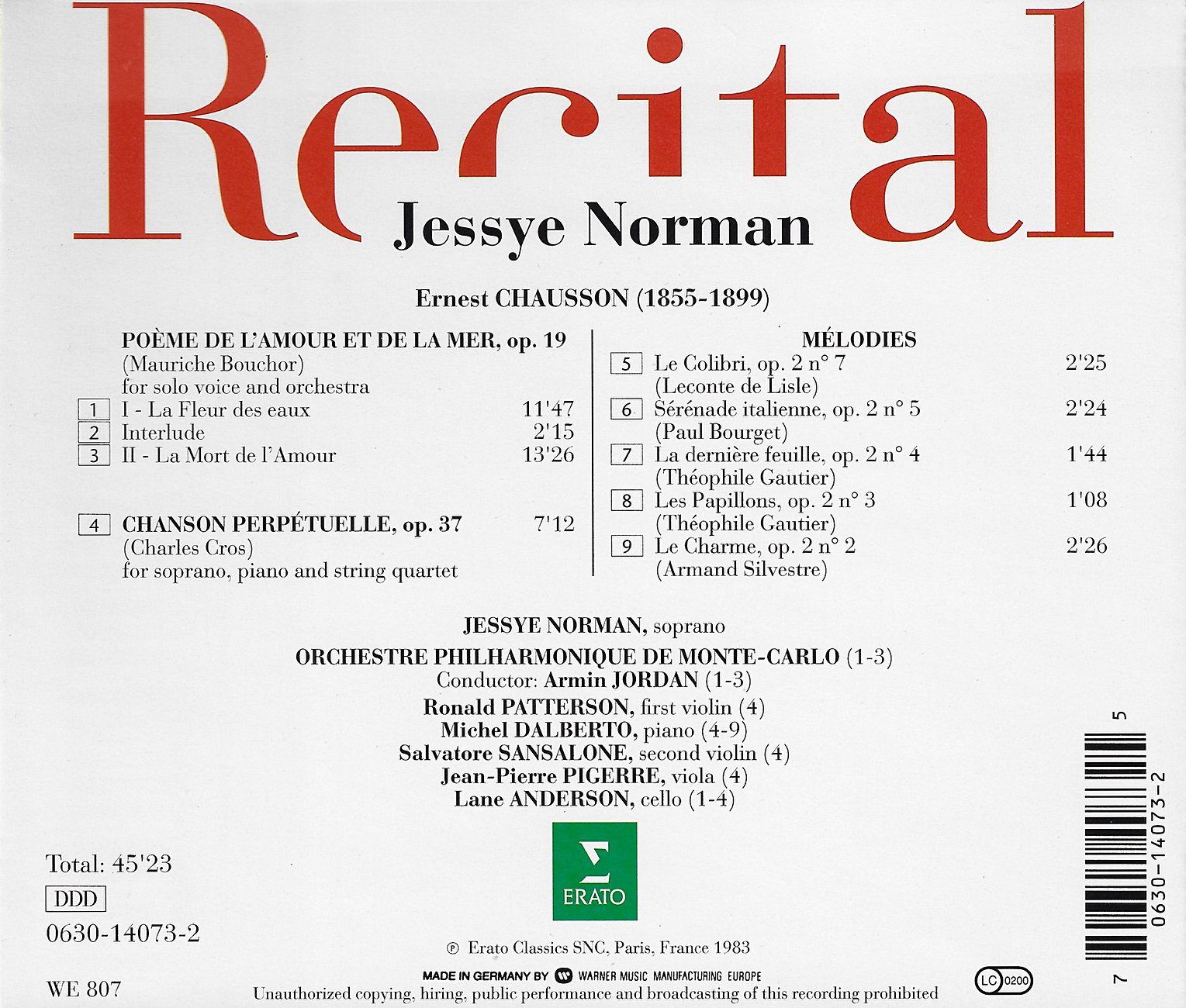 Second Hand Erato (CD) | Classical LPs and CDs | Casals-Classical.com
