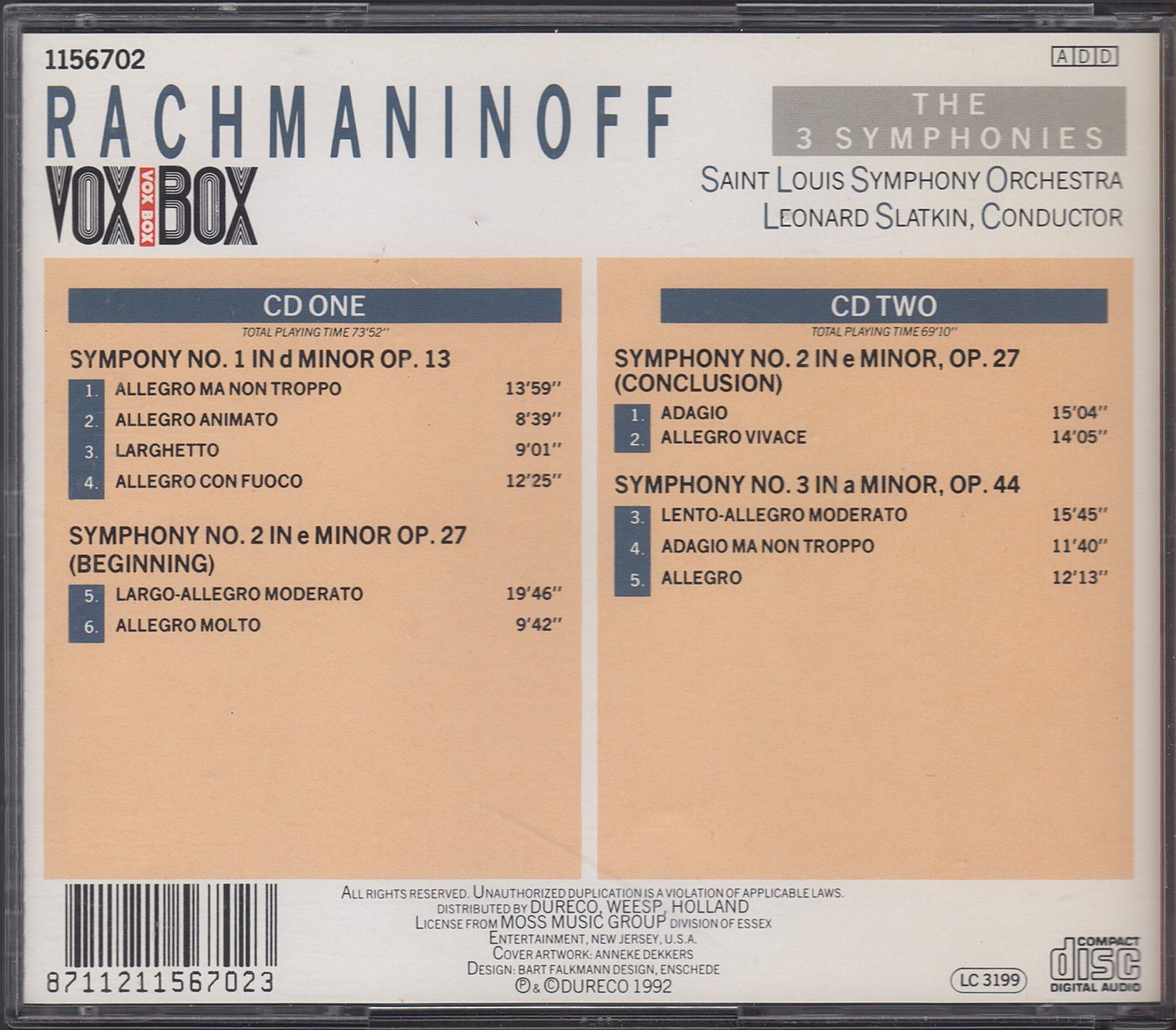 Slatkin/St. Louis SO: Rachmaninov Symphonies 1-3:...